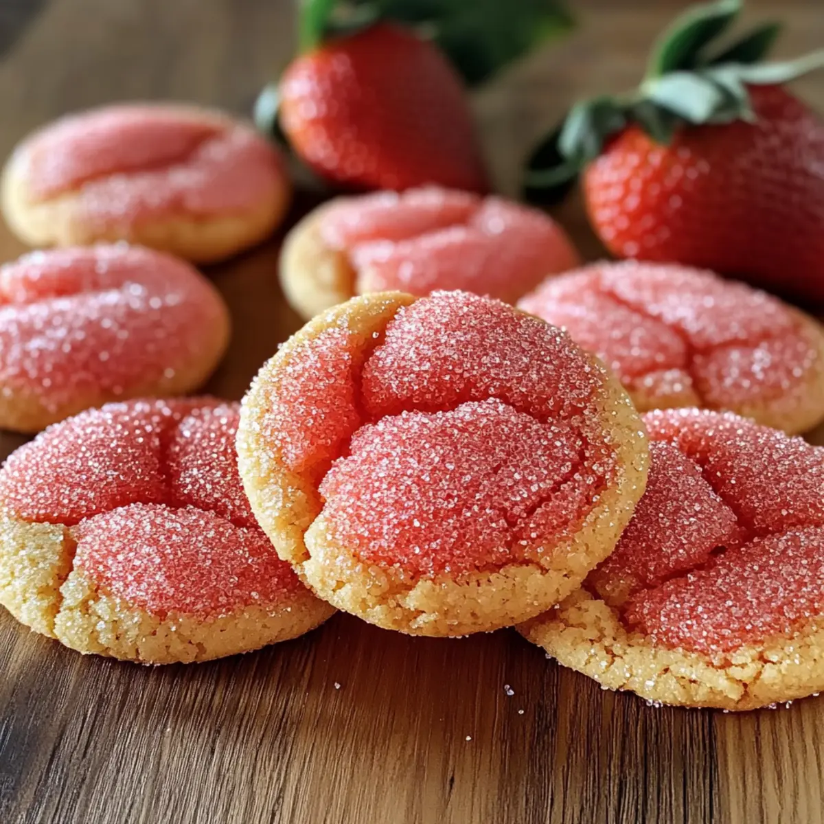 Irresistible Strawberry Sugar Cookies with Sparkling Sugar
